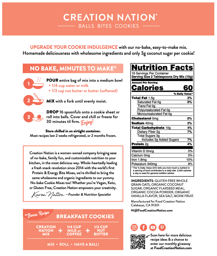Creation Nation No-Bake PROTEIN + ENERGY BITE MIX Family 4-Pack